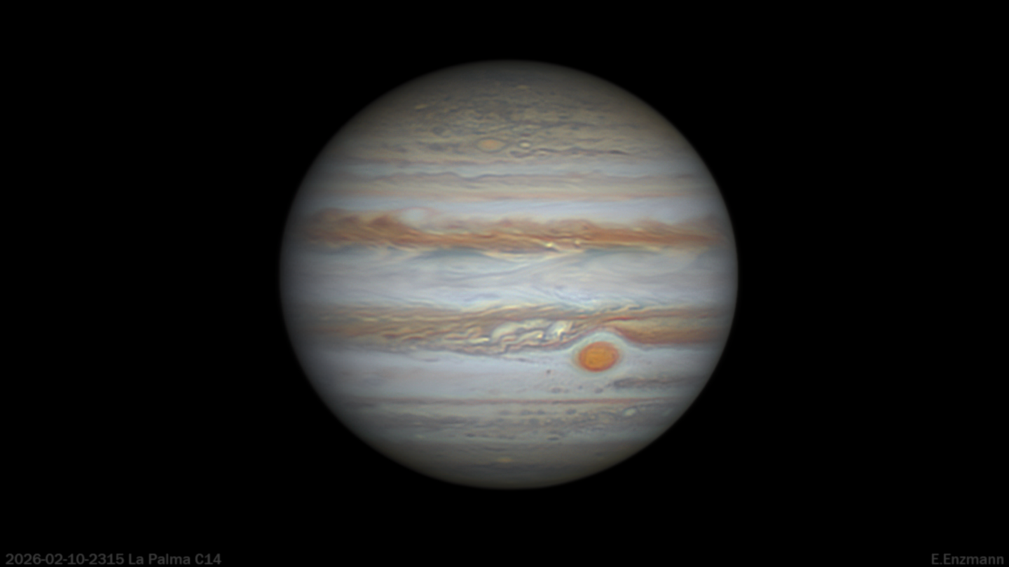 Jupiter vom 10. Februar 2026 aus La Palma - Spektrum der Wissenschaft