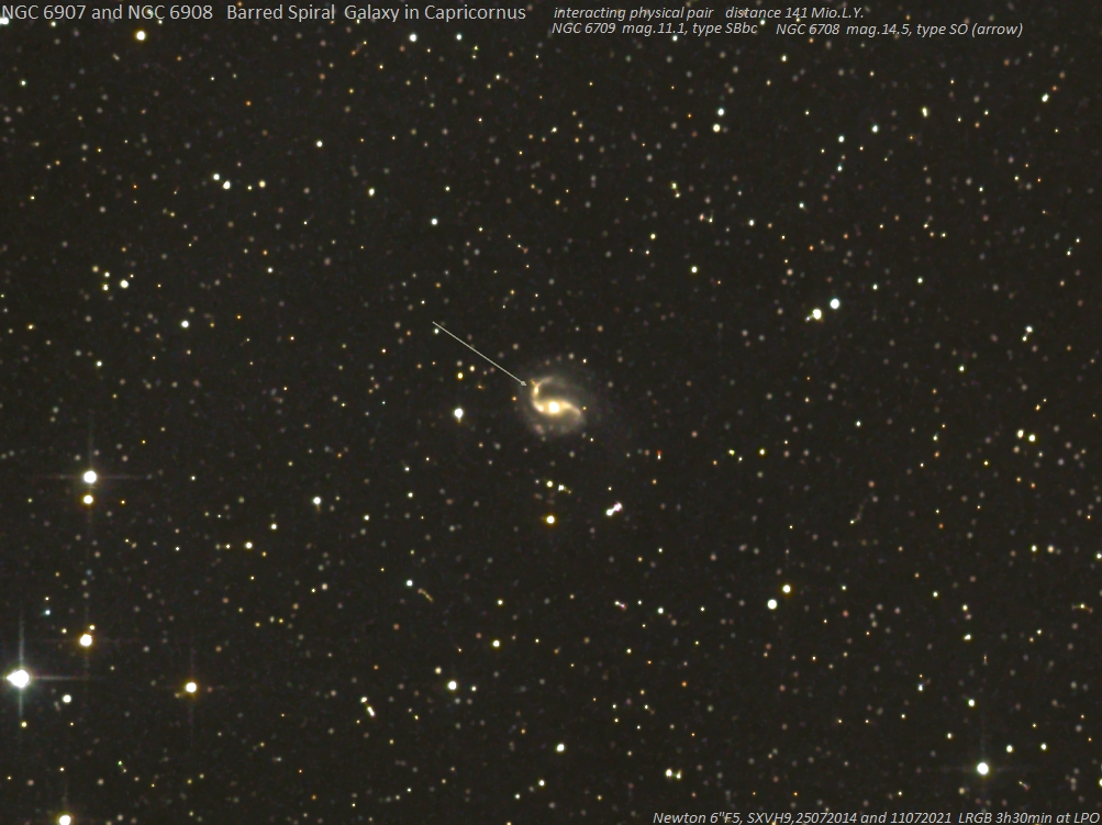 NGC 6907 eine vergessene Balkenspirale im Steinbock - Spektrum der ...