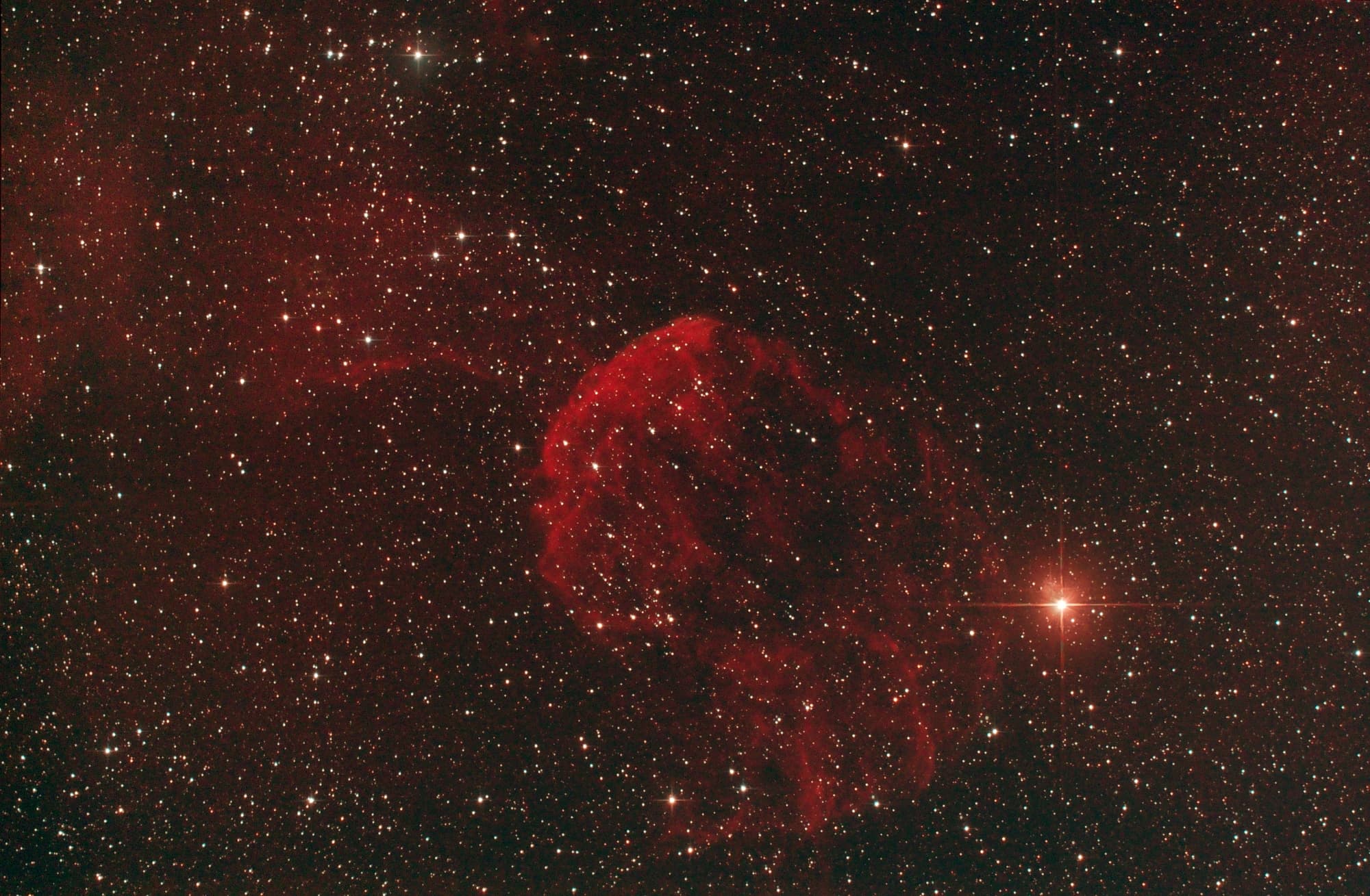 Supernovaüberrest IC 443 (Quallennebel) im Sternbild Zwillinge (Gemini ...