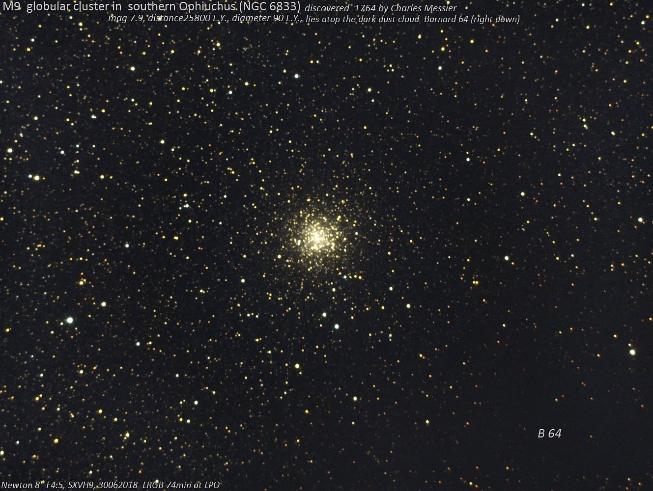 Messier 9 – Kugelsternhaufen im Schlangenträger - Spektrum der Wissenschaft