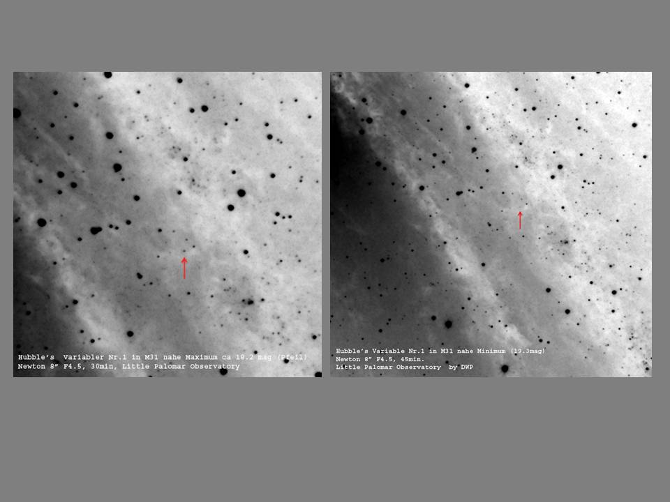 Hubbles Var No1 im Minimum und Maximum - Spektrum der Wissenschaft
